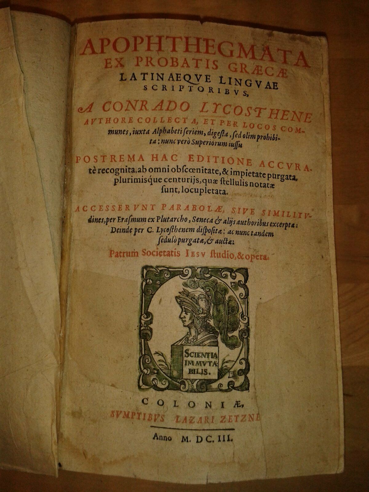 Bitte um Bewertung - Lycosthenes, Apophthegmata von 1603 - Das ...